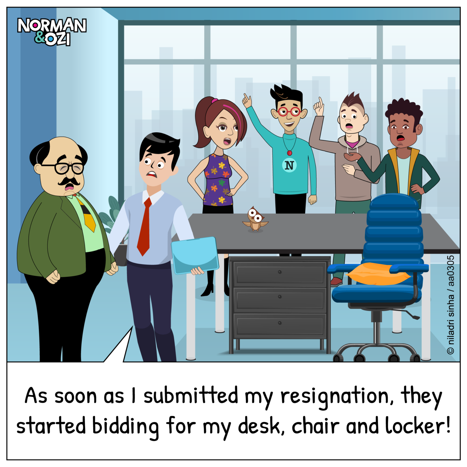 Resignation Comic Strips, Notice Period Memes in Corporate Office
