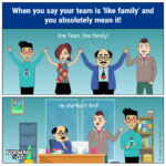 Teamwork Cartoons, Team collaboration Comics, Corporate teamwork