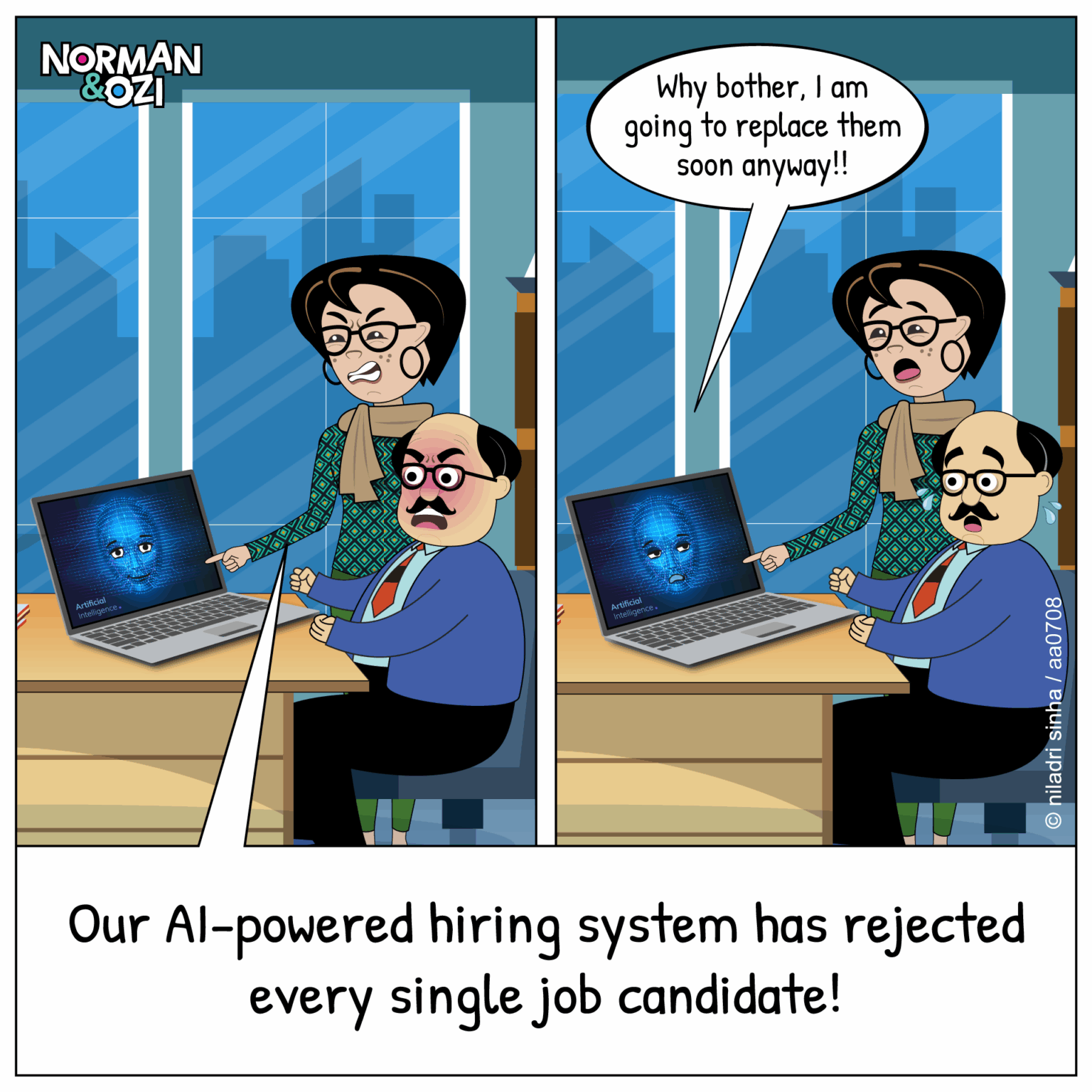 AI Comic Strips, Artificial Intelligence Webcomic, Cartoons on Robot